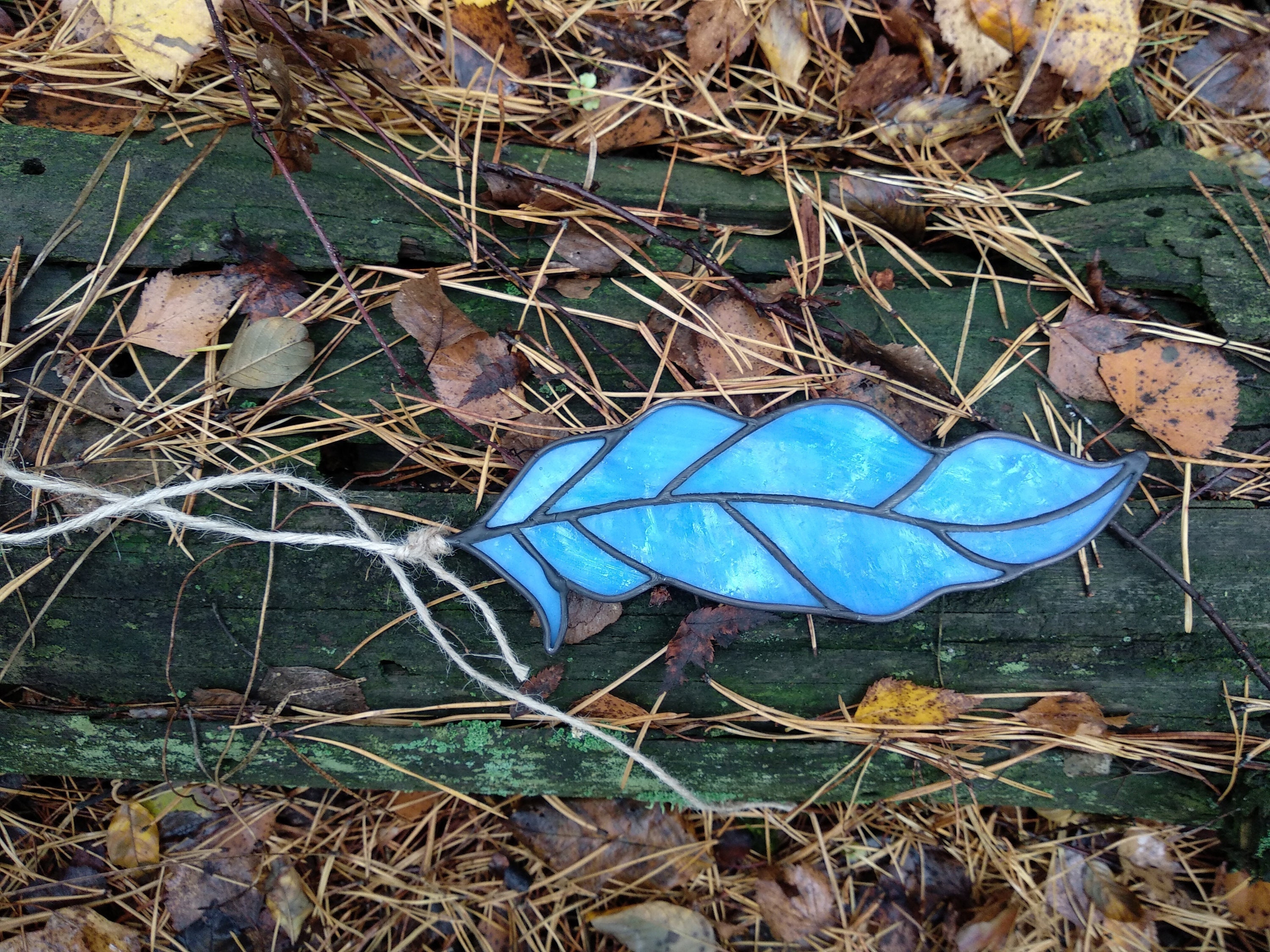 Suncatchers Outdoor & Gardening Blue feather Good luck bird feather ...