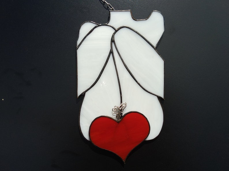 Nude Girl Naked Woman Hanging Glass Decoration Vagina Vulva Pussy Red Heart Erotic Decor