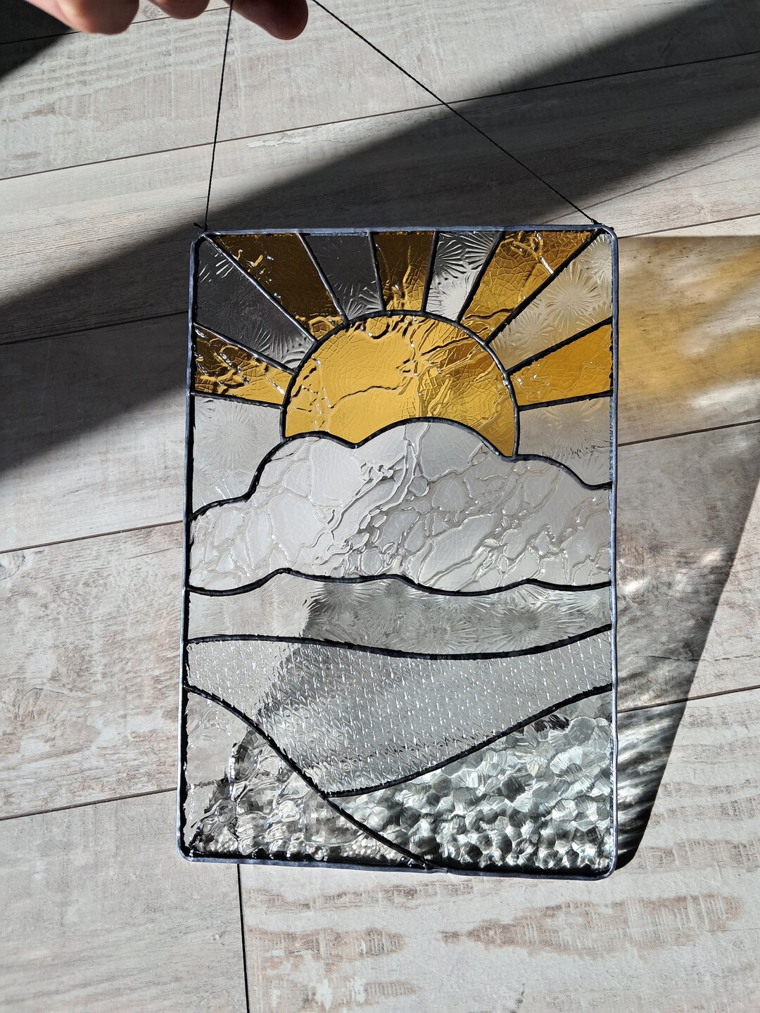Sun and Cloud Decoration. Sun Pattern. Suncatcher. Crystal Glass Panel ...