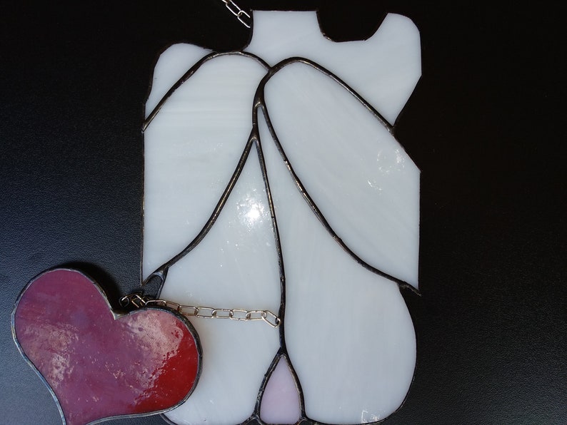 Nude Girl Naked Woman Hanging Glass Decoration Vagina Vulva Pussy Red Heart Erotic Decor