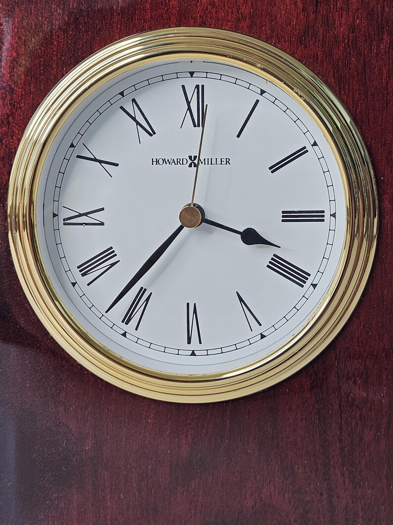 Vintage Howard Miller 8" Tall High Gloss Rosewood and Brass Mantle ...