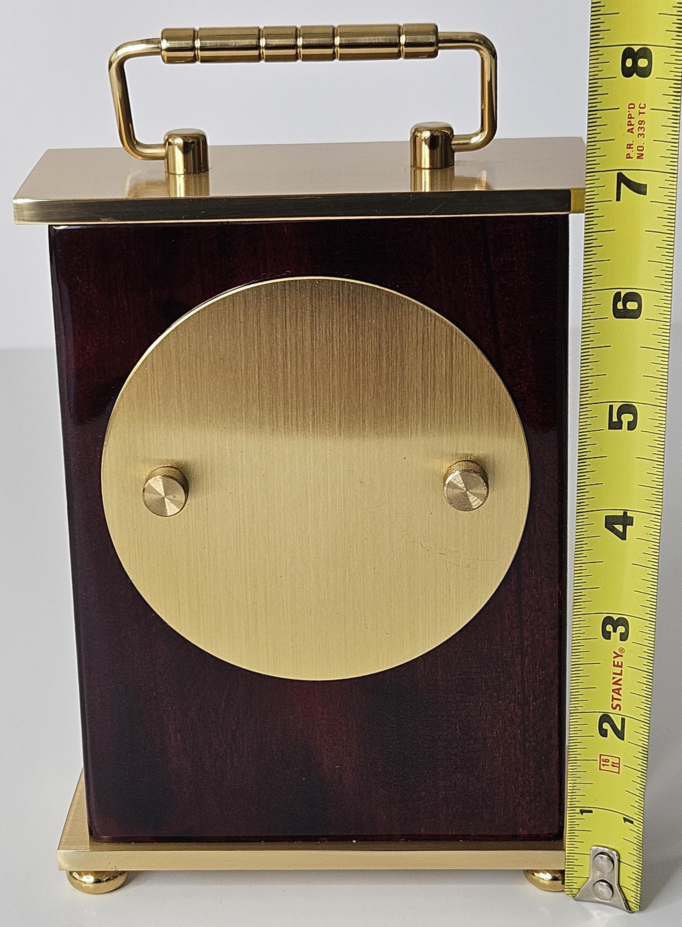 Vintage Howard Miller 8" Tall High Gloss Rosewood and Brass Mantle ...