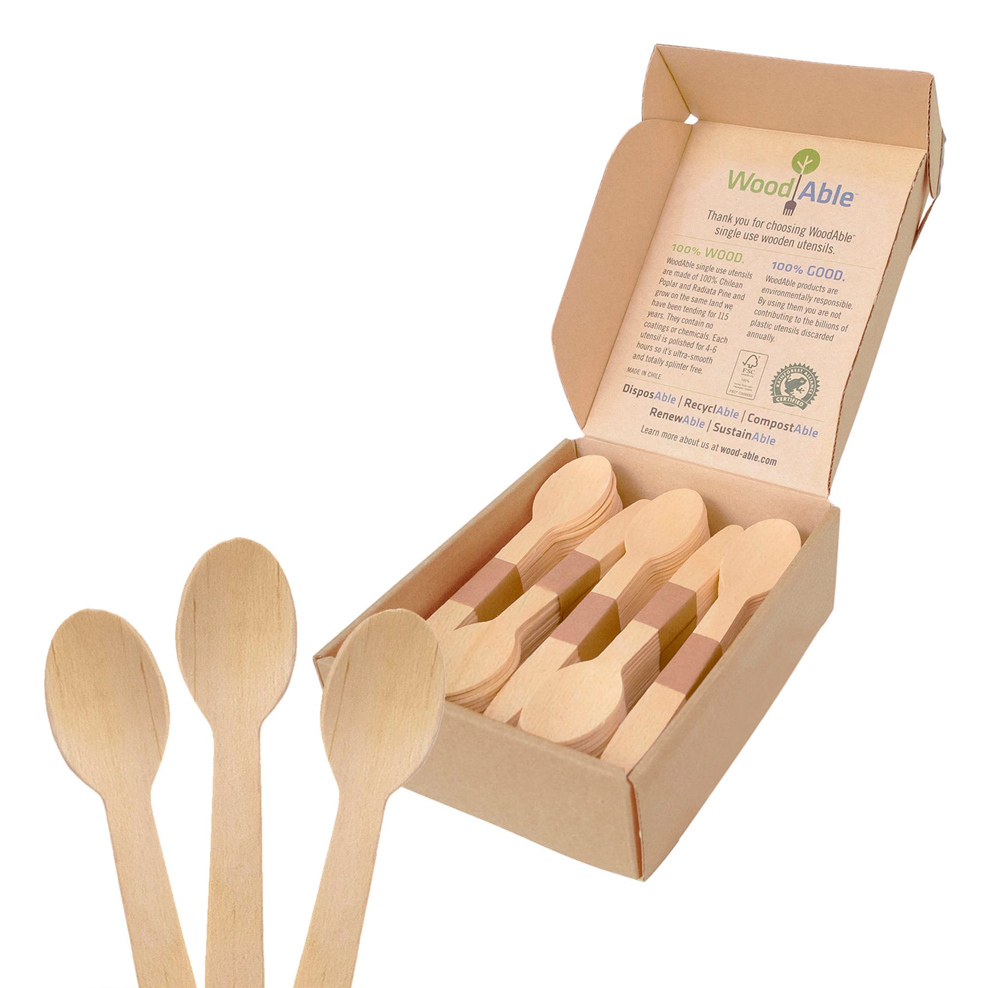 Disposable Wooden Spoons by Woodable | Alternative to Plastic Cutlery ...