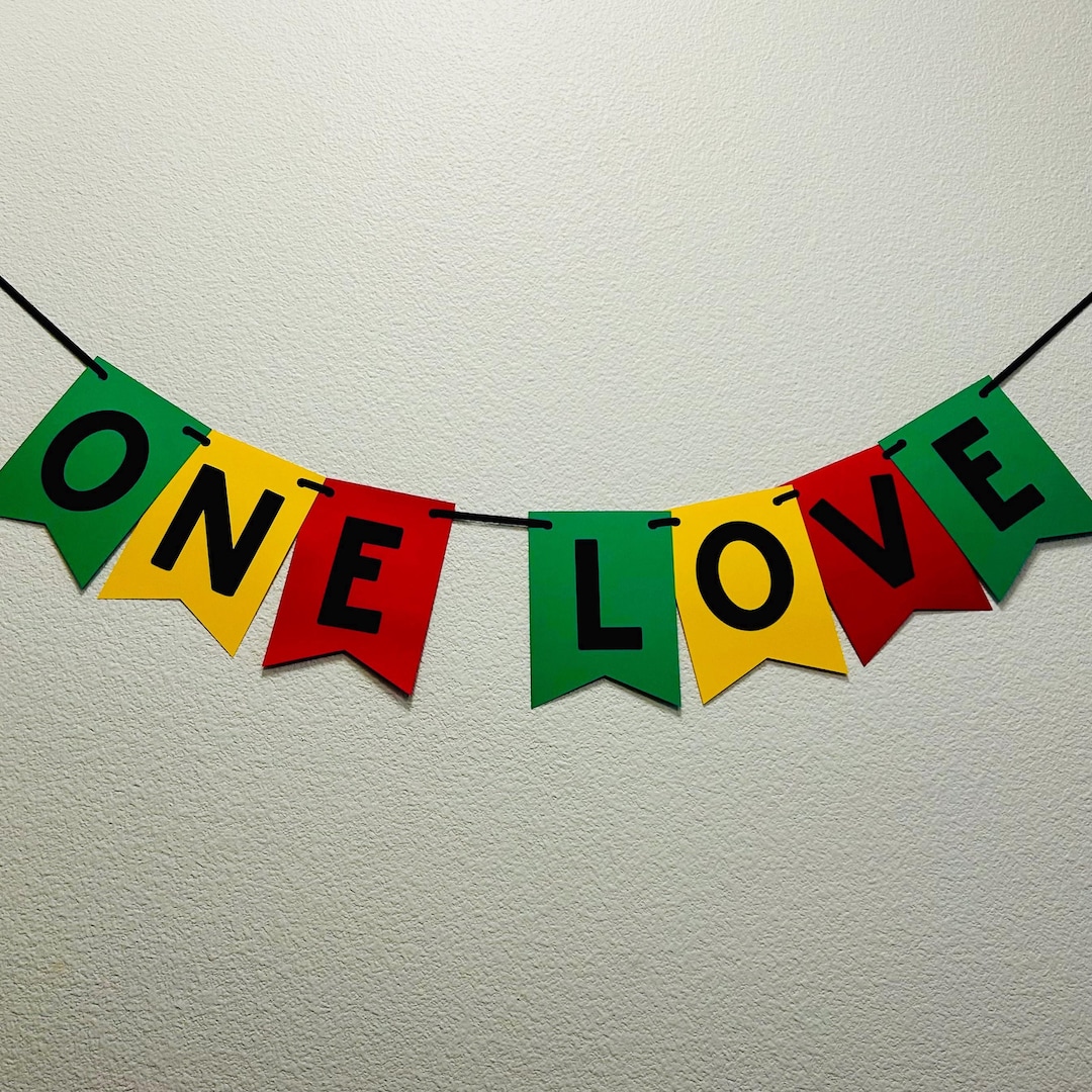 One Love Banner | Reggae Party Decorations | One and Loved Birthday ...