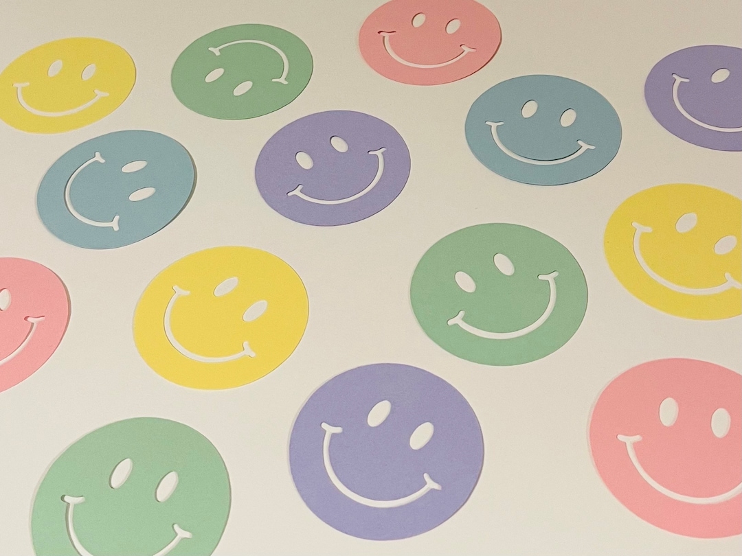 Pastel Happy Face Confetti Smiley Face Confetti Birthday - Etsy
