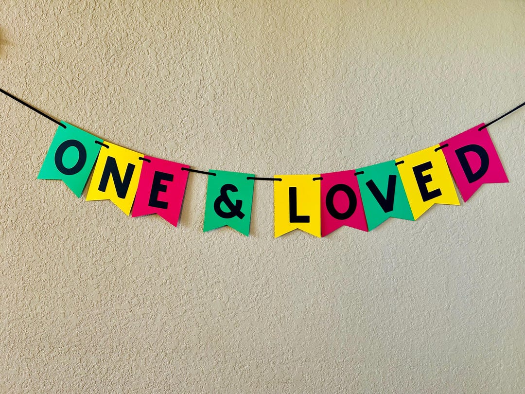 One & Loved Banner | Reggae Party Decorations | One and Loved Birthday ...