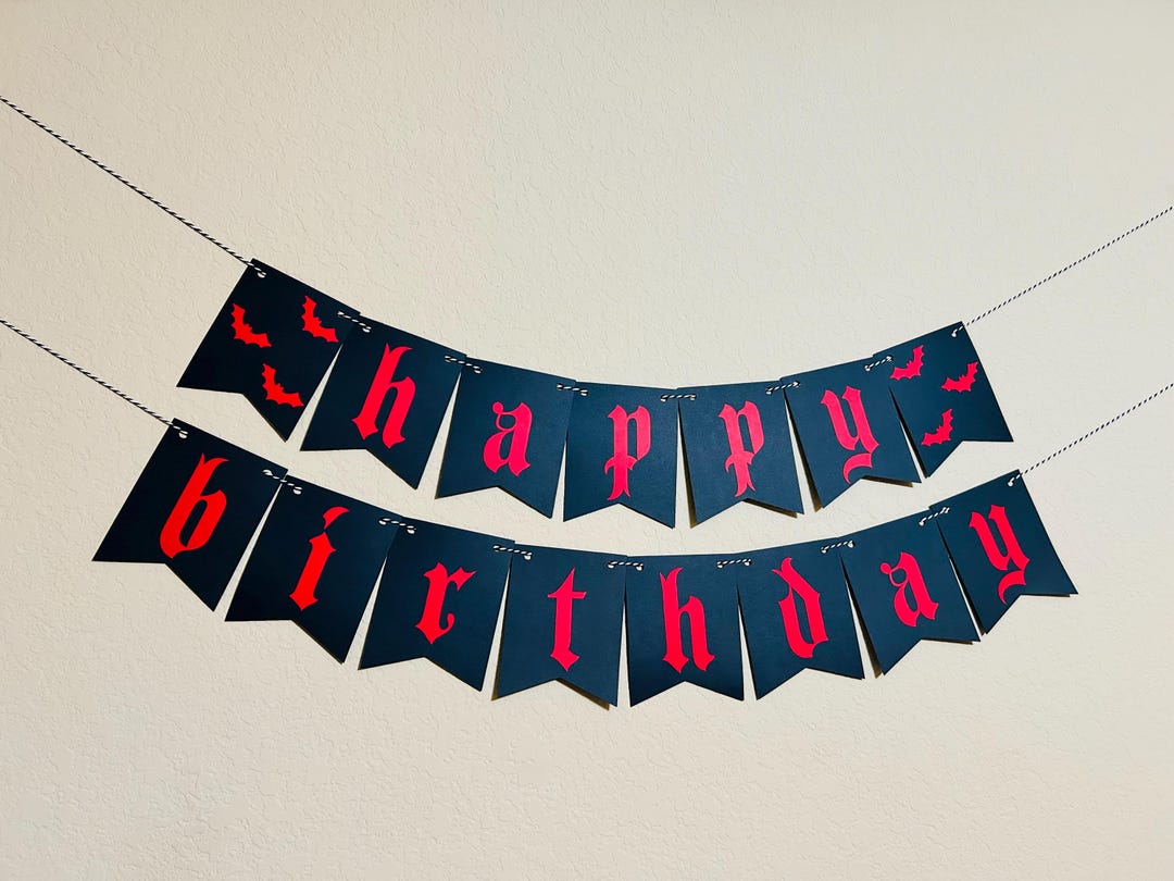 Goth Birthday Banner | Spooky Birthday Party Banner - Etsy