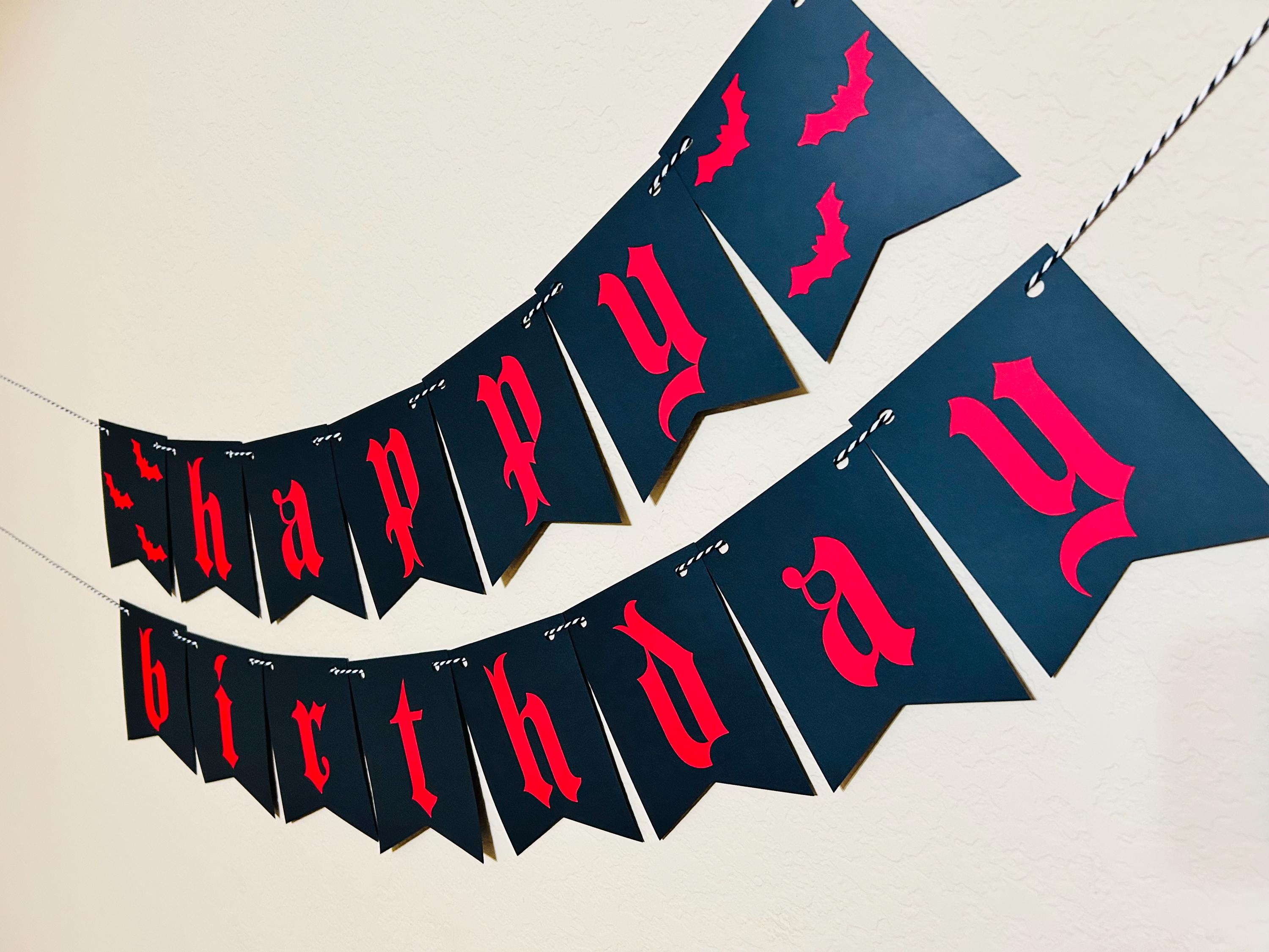 Goth Birthday Banner | Spooky Birthday Party Banner - Etsy