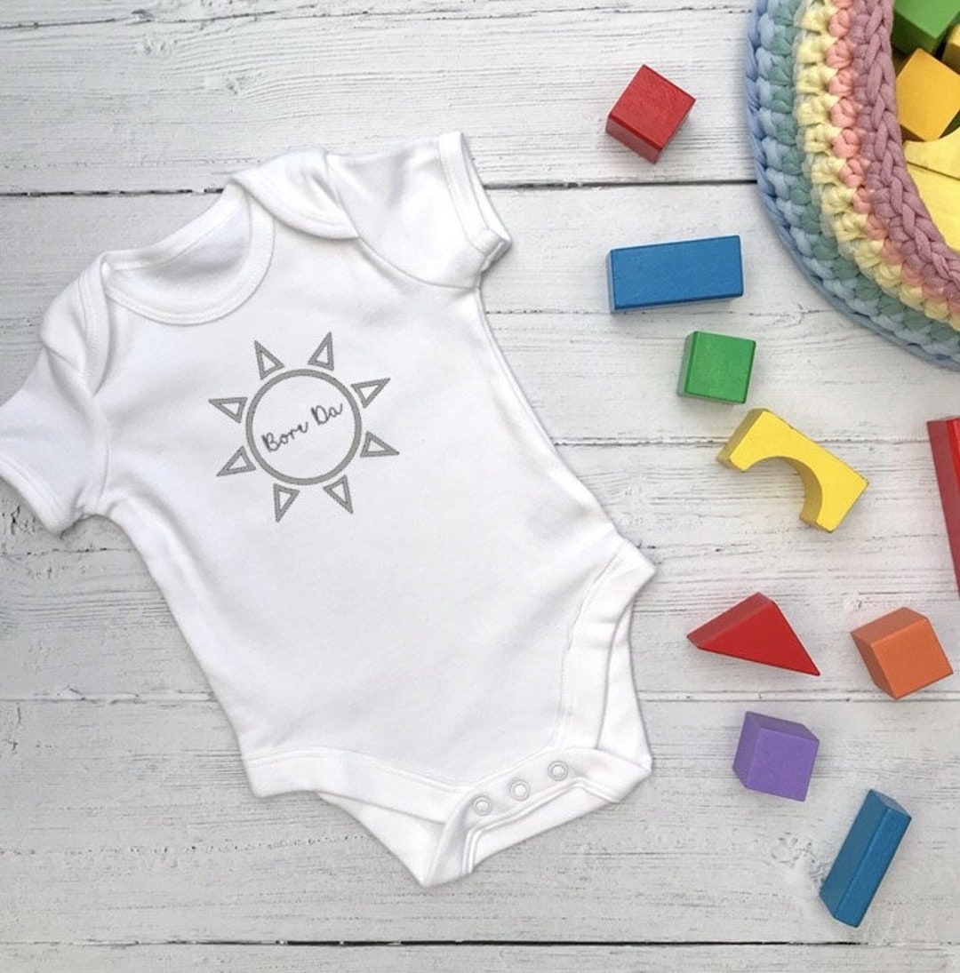 Welsh Baby Vests, Bore Da Baby Vest, Babi Bach Baby Vest, Nos Da Baby ...