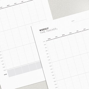 Weekly Time Tracker Printable Minimalist, Half Hour Time Tracking ...