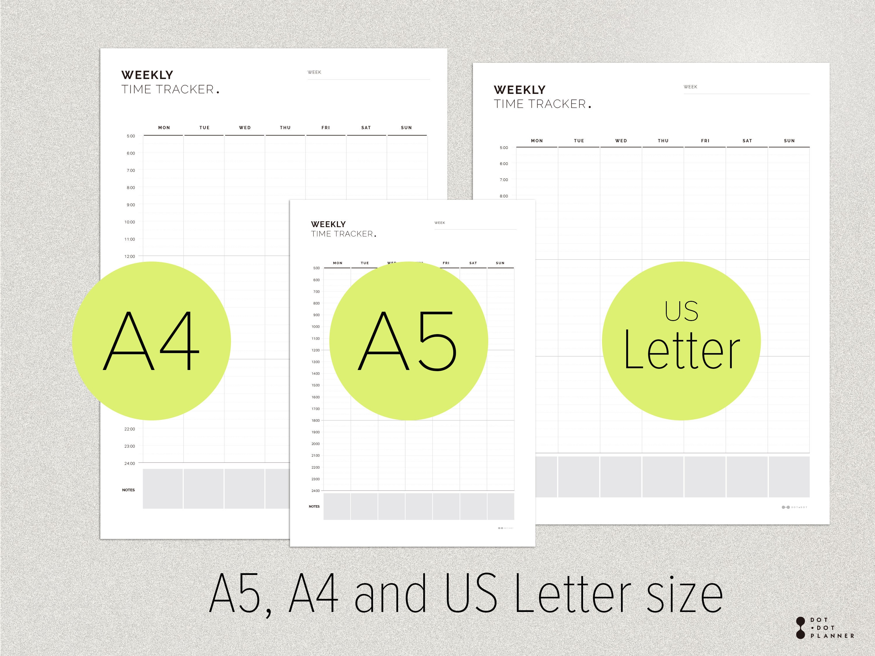 Weekly Time Tracker Printable Minimalist Half Hour Time - Etsy