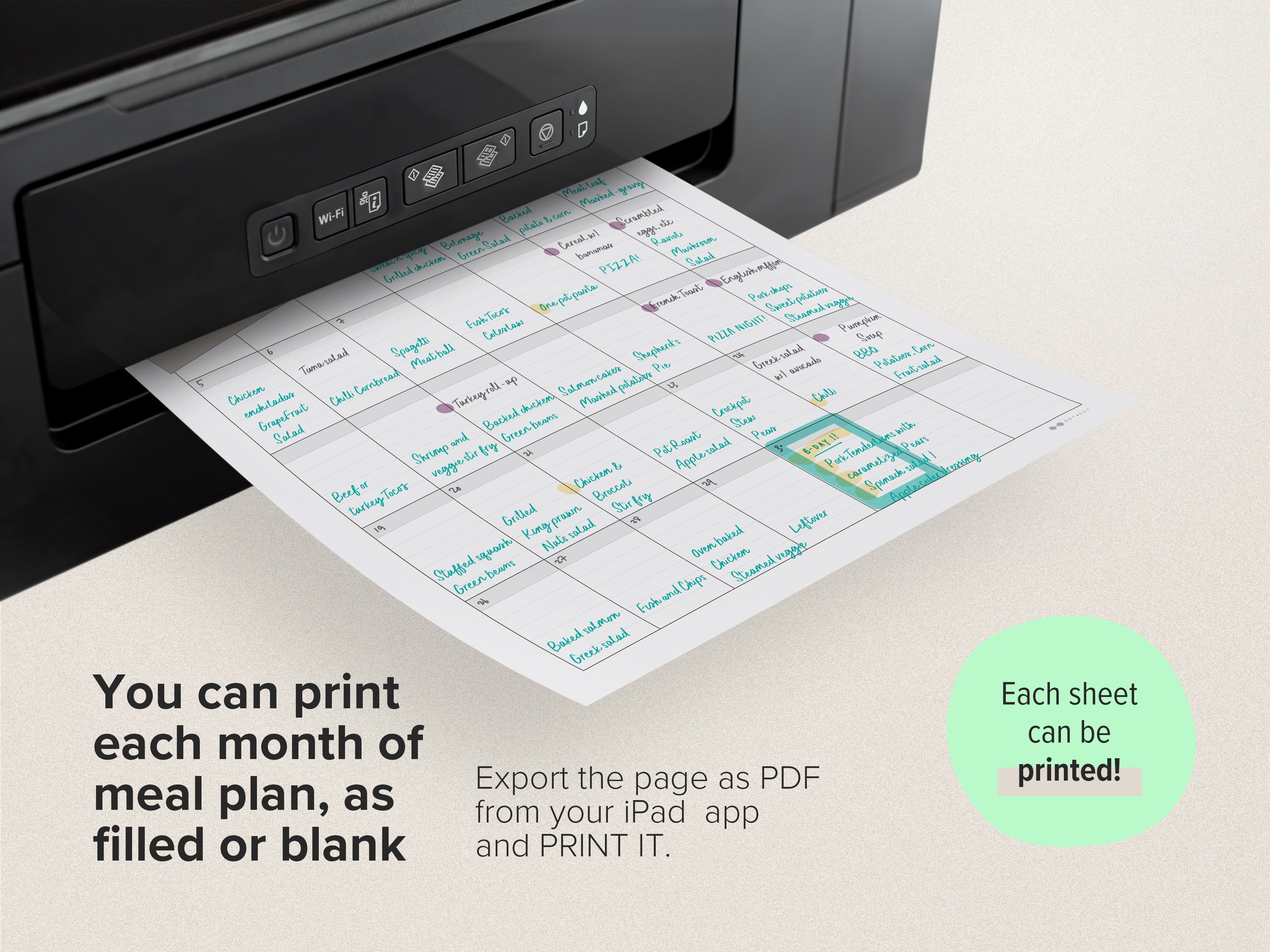 Digital Meal Planner Minimalist Monthly Meal Planner for a - Etsy