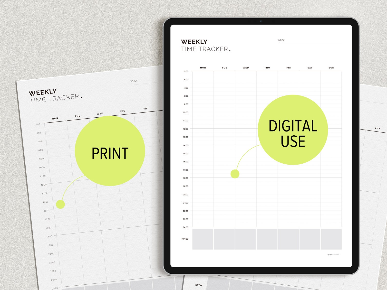Weekly Time Tracker Printable Minimalist, Half Hour Time Tracking ...