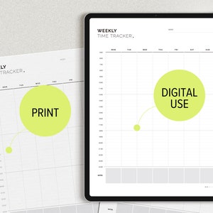 Weekly Time Tracker Printable Minimalist, Half Hour Time Tracking ...