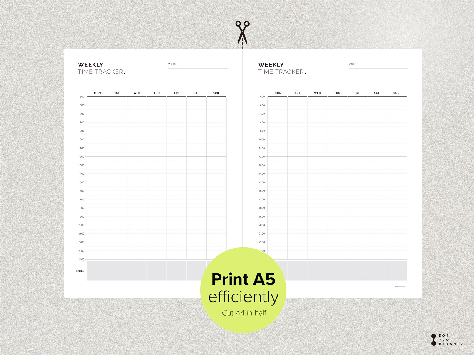 Weekly Time Tracker Printable Minimalist Half Hour Time | Etsy