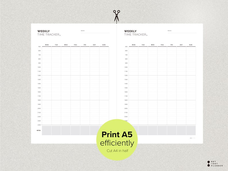Weekly Time Tracker Printable Minimalist Half Hour Time - Etsy