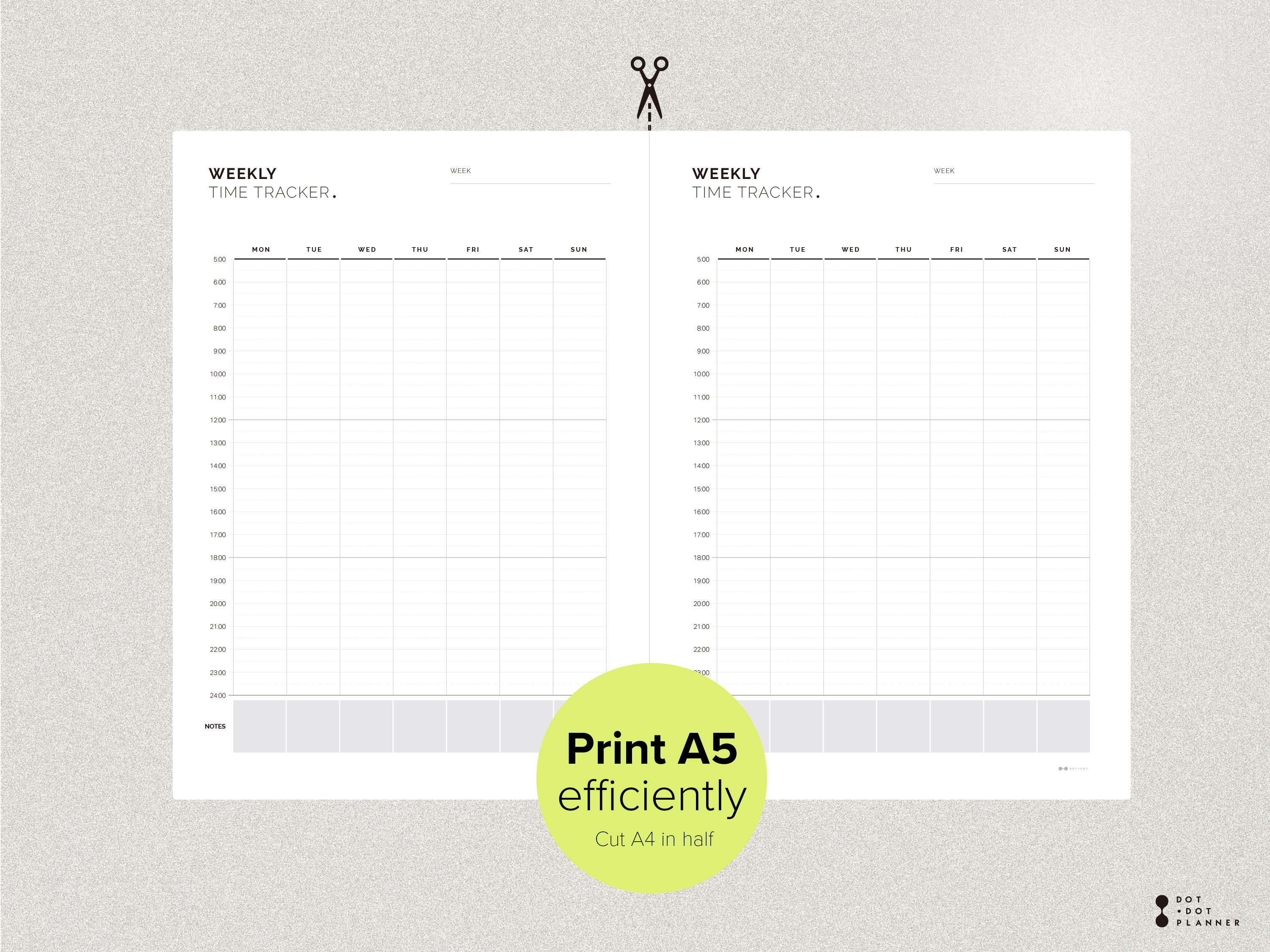 Weekly Time Tracker Printable Minimalist Half Hour Time - Etsy