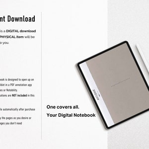 Digital Notebook – 28 Templates, 12 Hyperlinked Sections, Natural Paper ...
