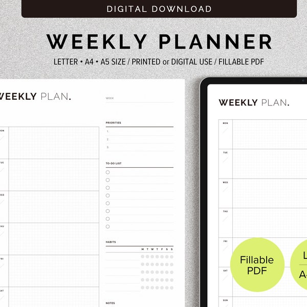 Weekly Planner - Etsy
