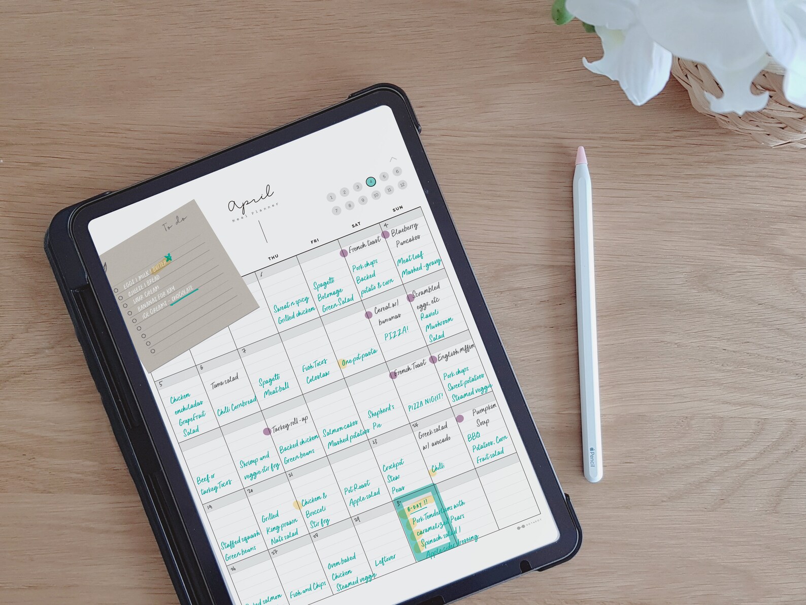 Digital Meal Planner Minimalist Monthly Meal Planner for a - Etsy