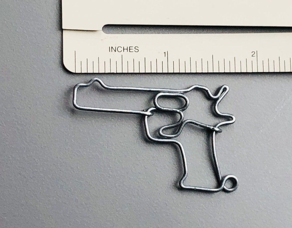 Pistol Craft Made From Steel Wire. It Can Be Used as Ornament, Necklace ...