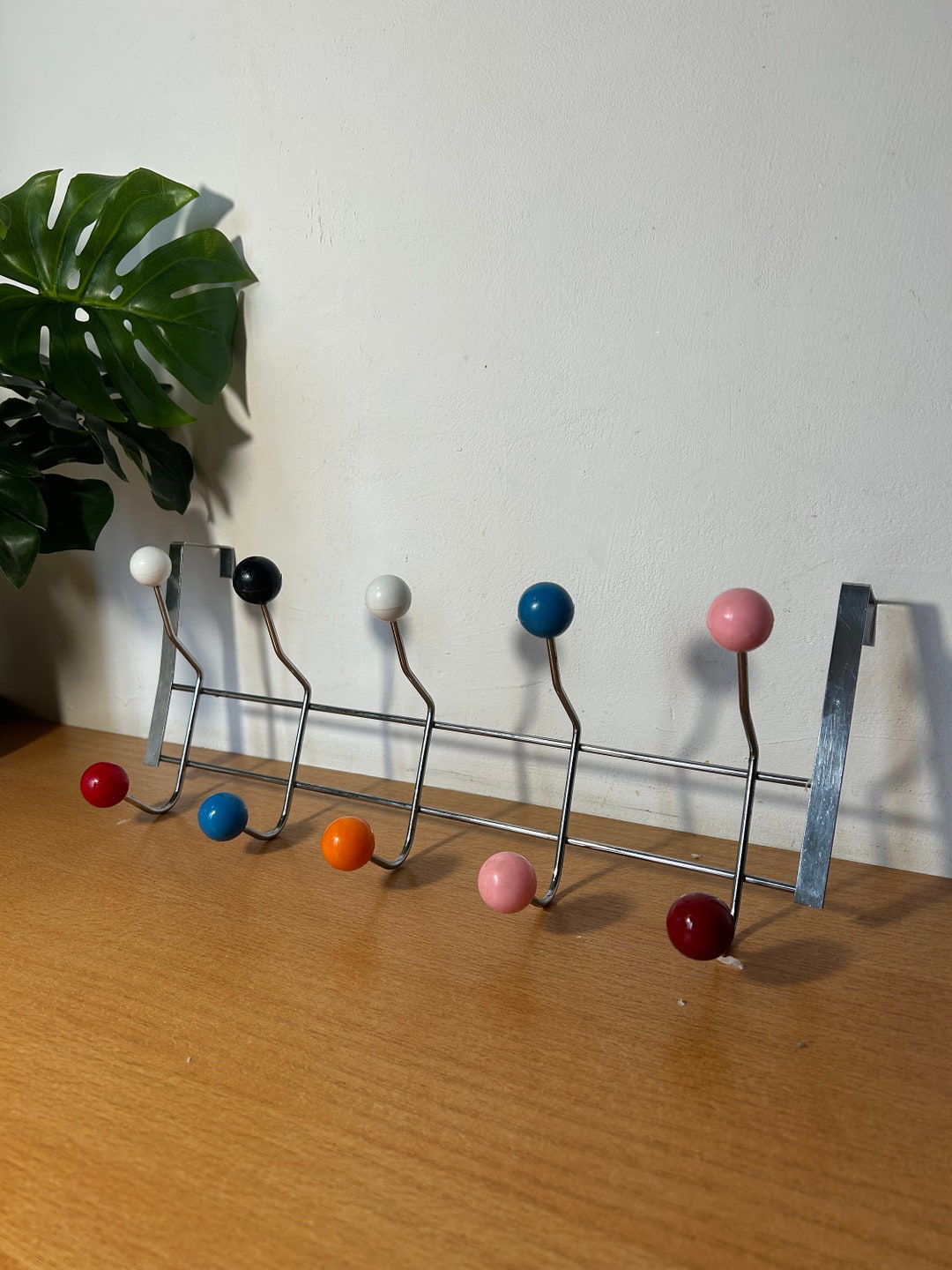 Vintage Sputnik Design Coat & Hat Rack, Atomic Metal With Coloured ...