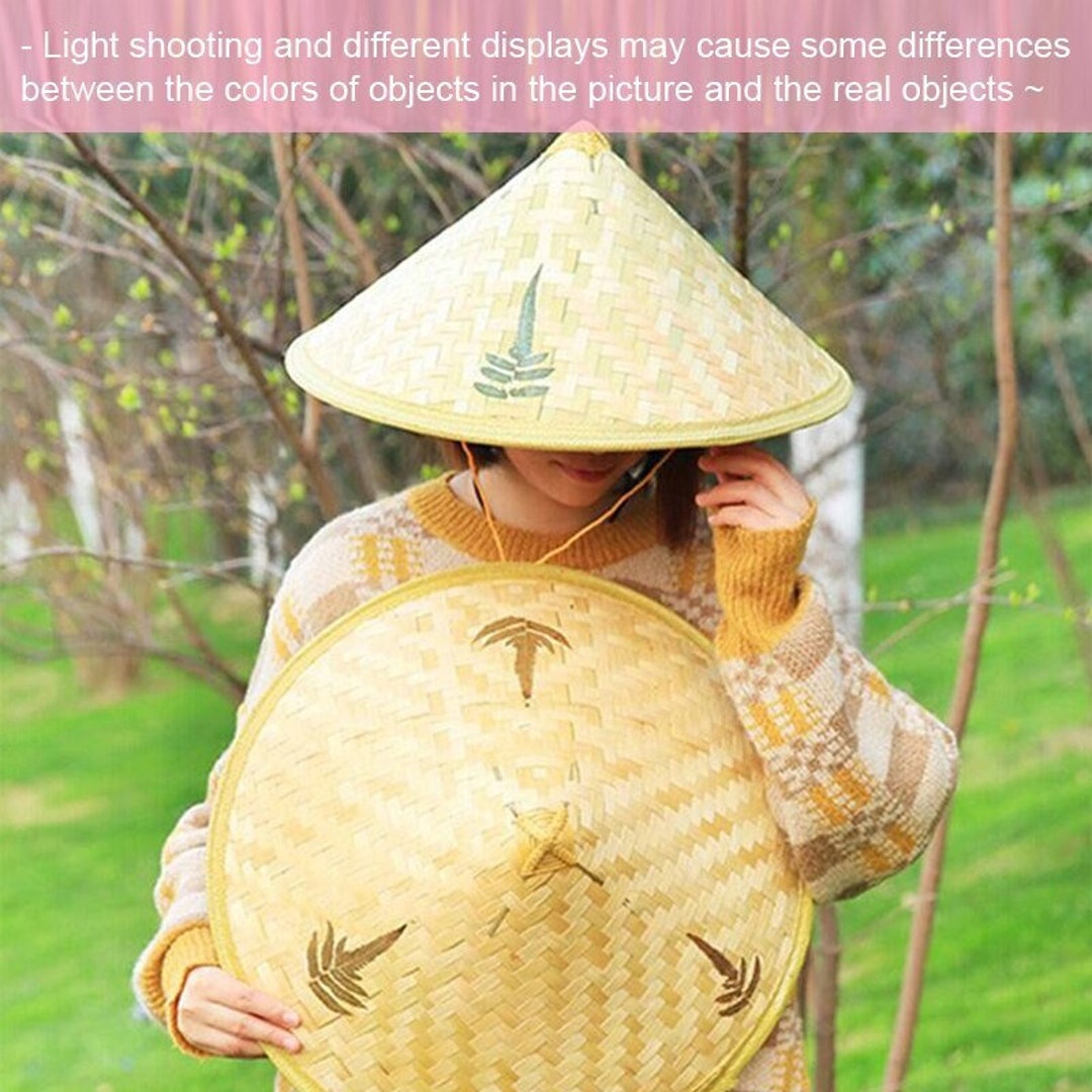 Vintage Style Bamboo Rattan Fisherman Hat Handmade Weave Straw Bucket ...