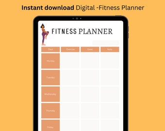 Workout Planner Digital, Fitness Planner Digital, Digital Planner ...