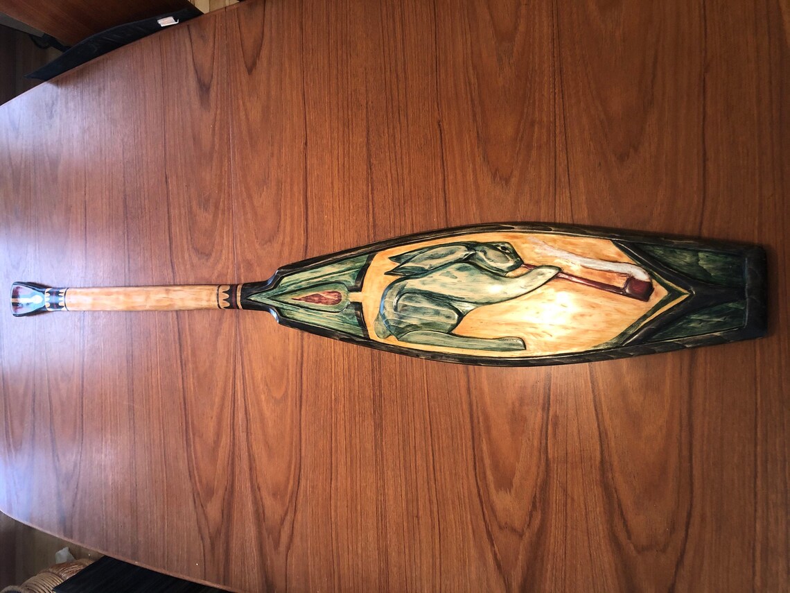 Panther/Rabbit smoking a pipe paddle | Etsy