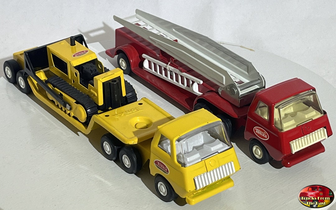 Tiny Tonka 60's Aerial Ladder and Lowboy Semi Trucks - Etsy