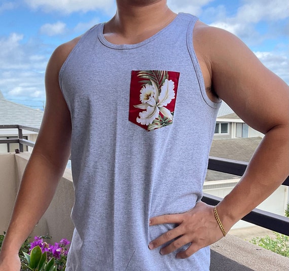 Made in Hawaii/ White and Maroon Hawaiian Flower Aloha Shirt | Etsy