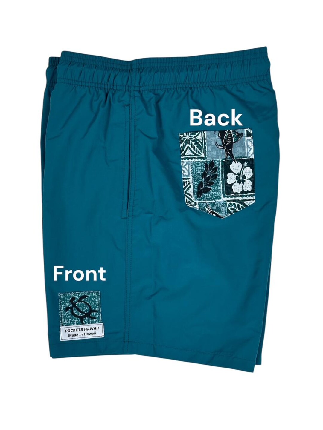 Hawaiian Tribal Turtle Swim Trunk W/matching Back Pocket/made in Hawaii ...