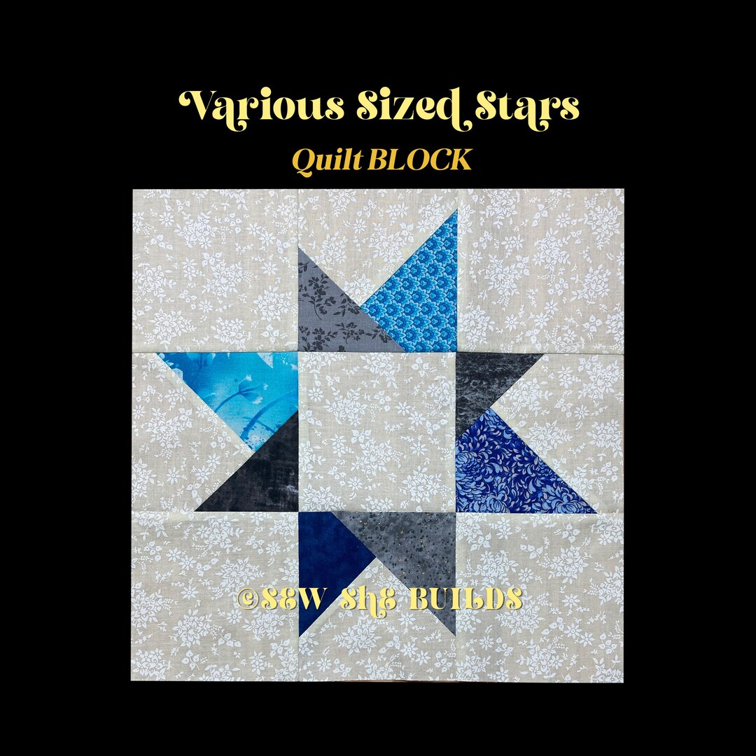 Scrappy Star Quilt Block, Star Sewing Pattern, Charm Square Friendly ...