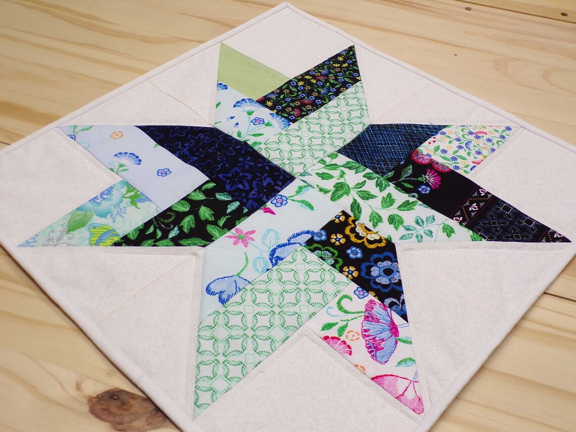 Quilted Centerpiece Quilted Table Topper Table Quilt Scrappy Table ...
