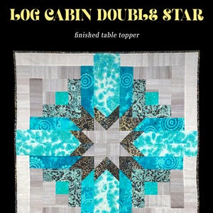 Log Cabin Double Star Quilt Block, Log Cabin Quilt Block, Double Star ...