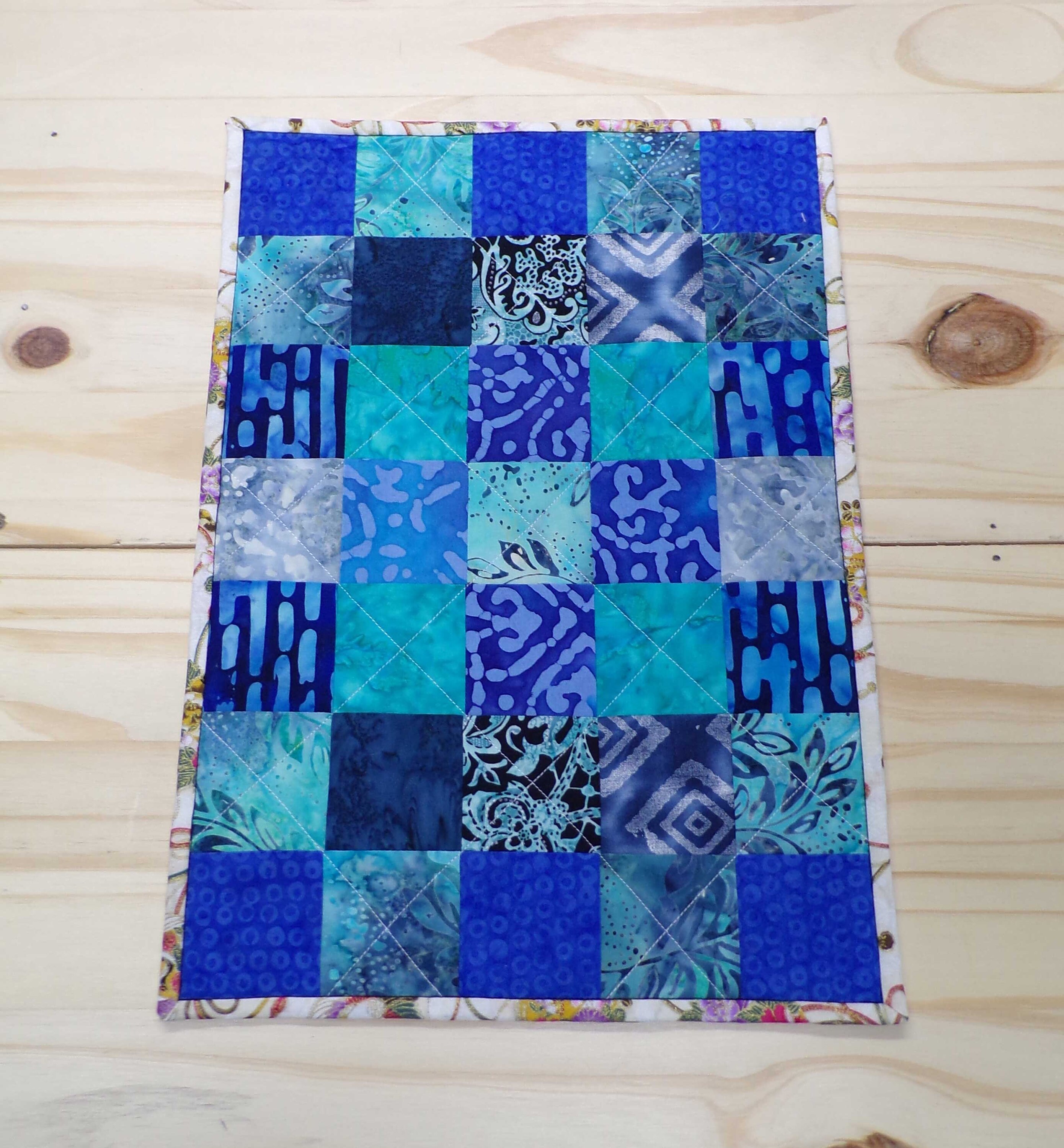 Quilted Centerpiece Quilted Table Runner Patchwork Table Quilt Teal ...