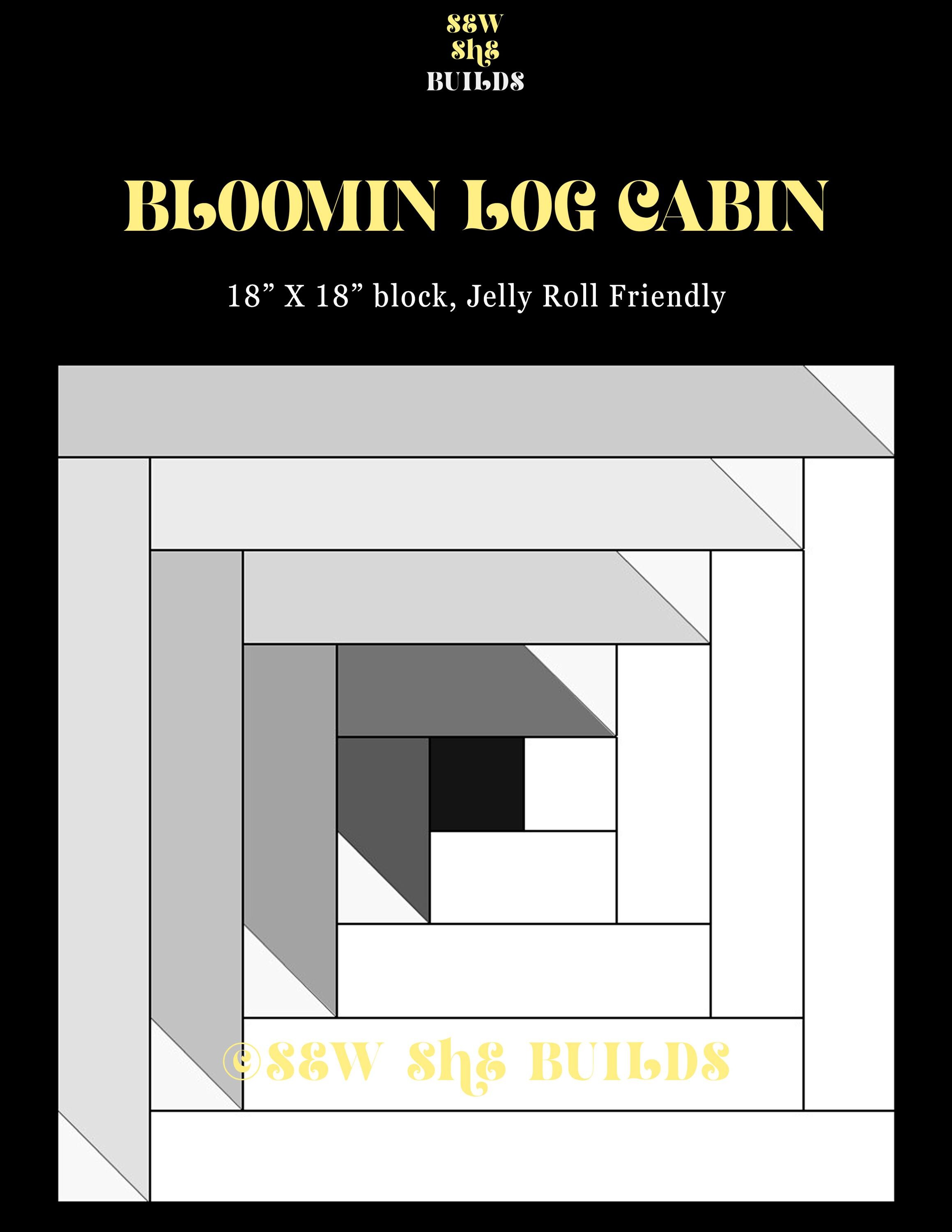 Log Cabin Flower Quilt Block, Log Cabin Quilt Variation, Flower Quilt ...