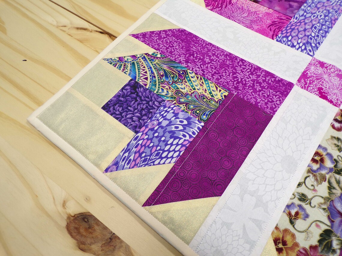 Tulip Bloom Quilted Centerpiece Quilt Table Topper Star Table Quilt ...