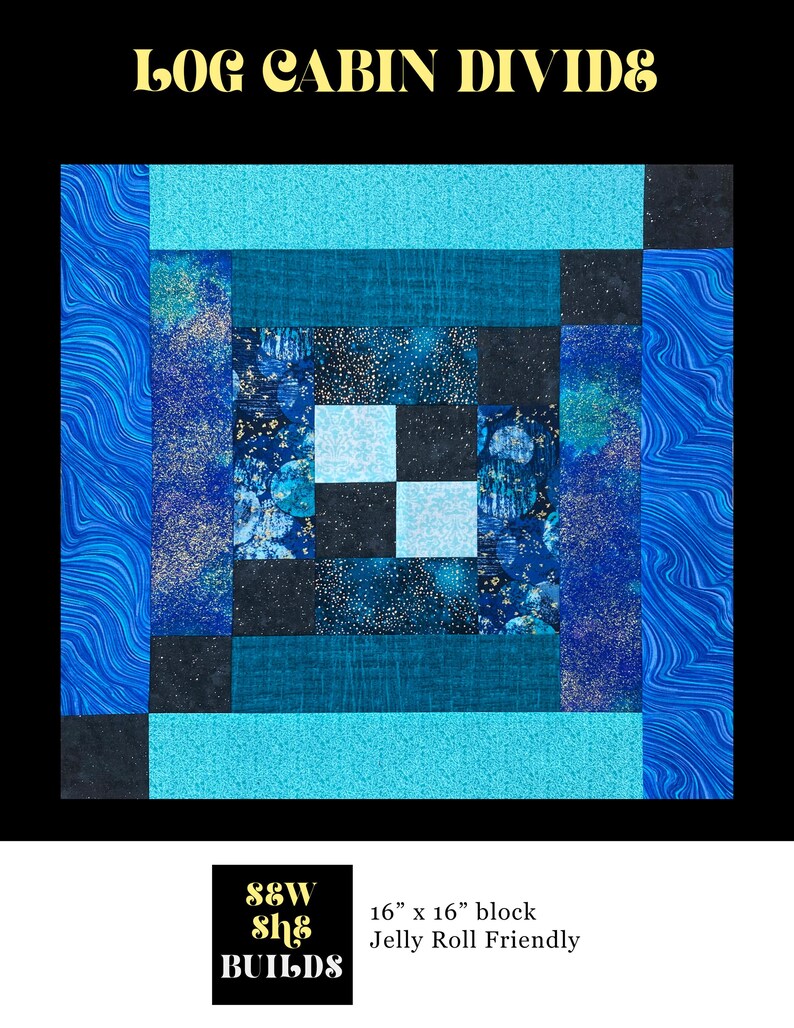 Log Cabin Divide Quilt Block | Log Cabin Variation Quilt Block | Log ...