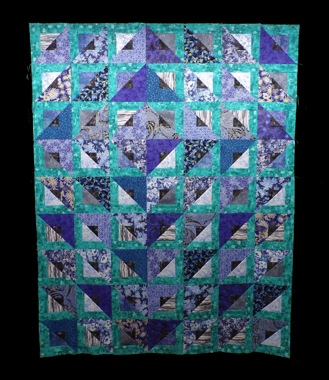 UNFINISHED Large Throw Quilt, Twin Size Quilt Top, Throw Quilt to ...