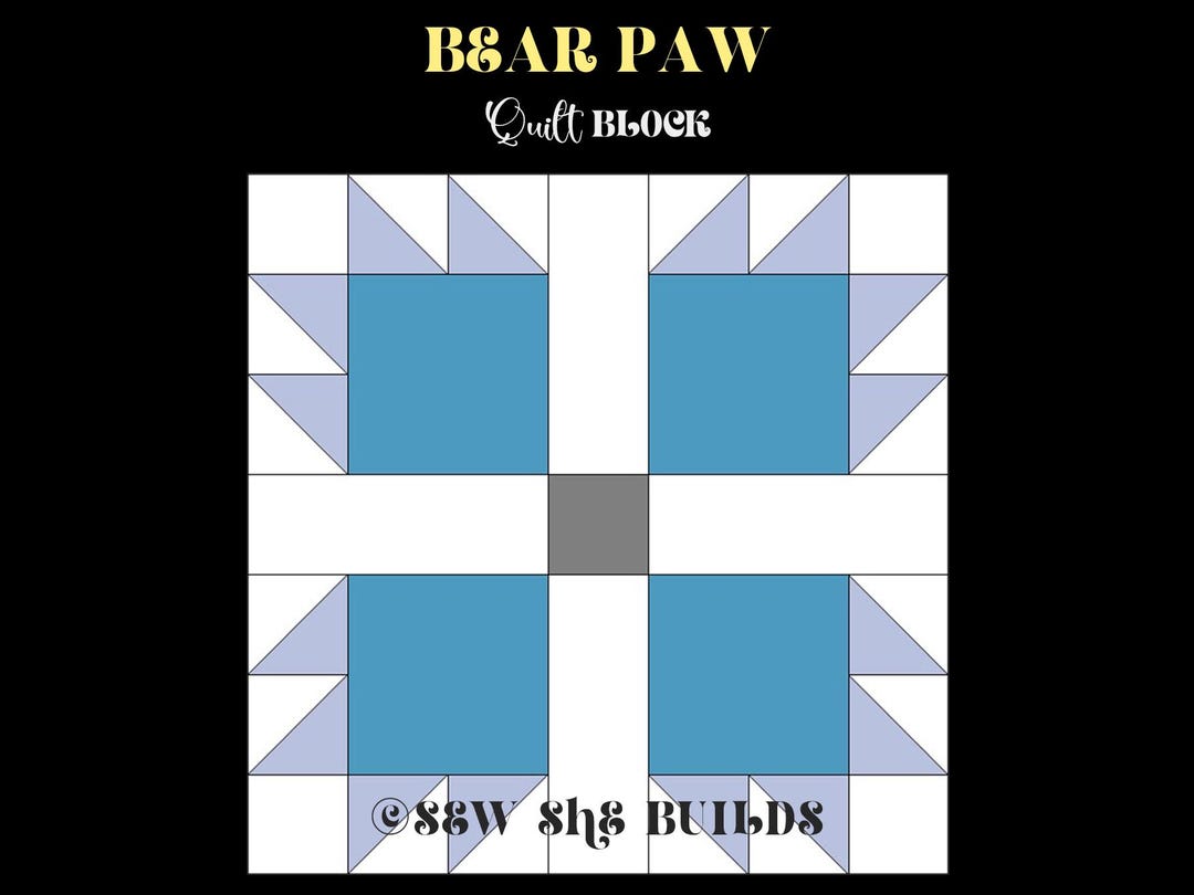 Bear Paw Quilt Block, Easy Quilt Block, Jelly Roll & Charm Friendly ...