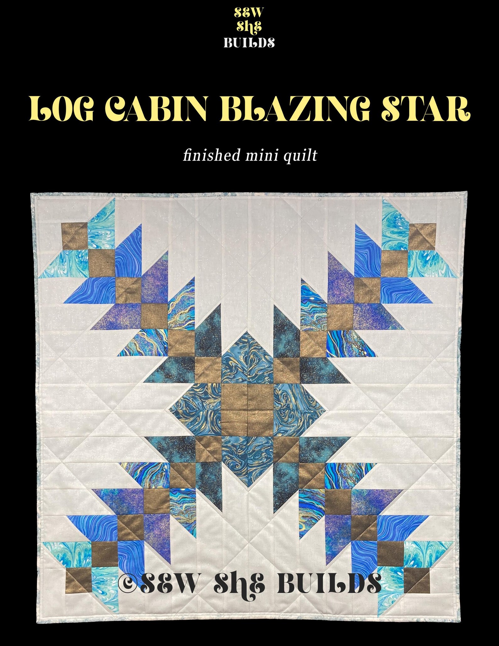 Log Cabin Blazing Star Quilt Pattern, Star Quilt Block, Log Cabin Variation Quilt, Log Cabin ...