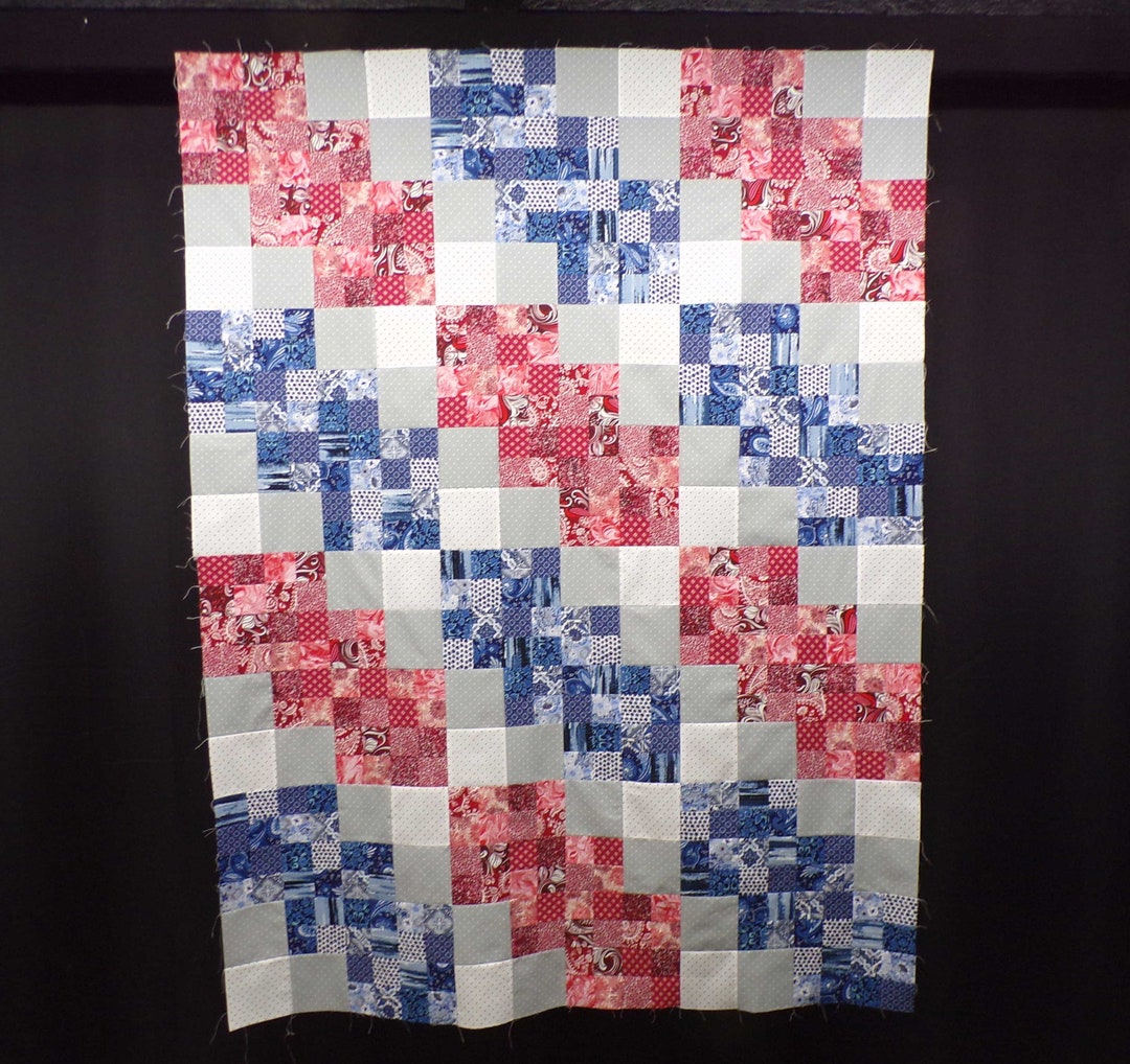 UNFINISHED Quilt Top | Quilt to Finish | Picnic Quilt | Red White Blue ...