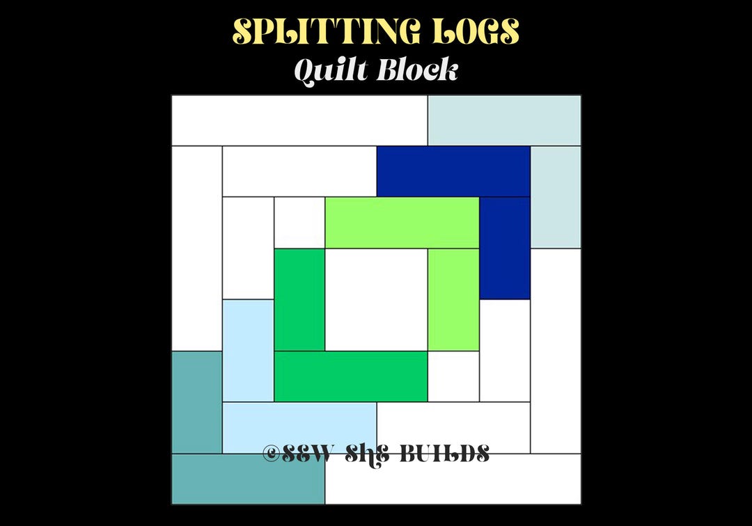 Splitting Logs Quilt BLOCK, Log Cabin Variation Quilt Block, Jelly Roll ...