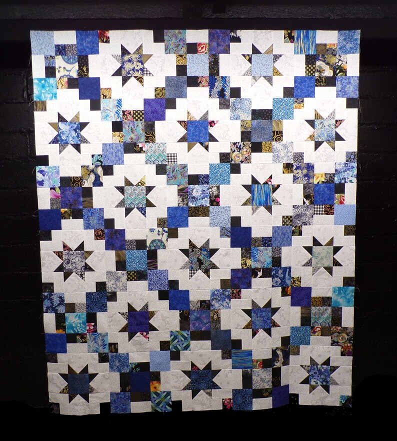 UNFINISHED Quilt Top Star Quilt Quilt to Finish Throw Quilt Chain Quilt ...