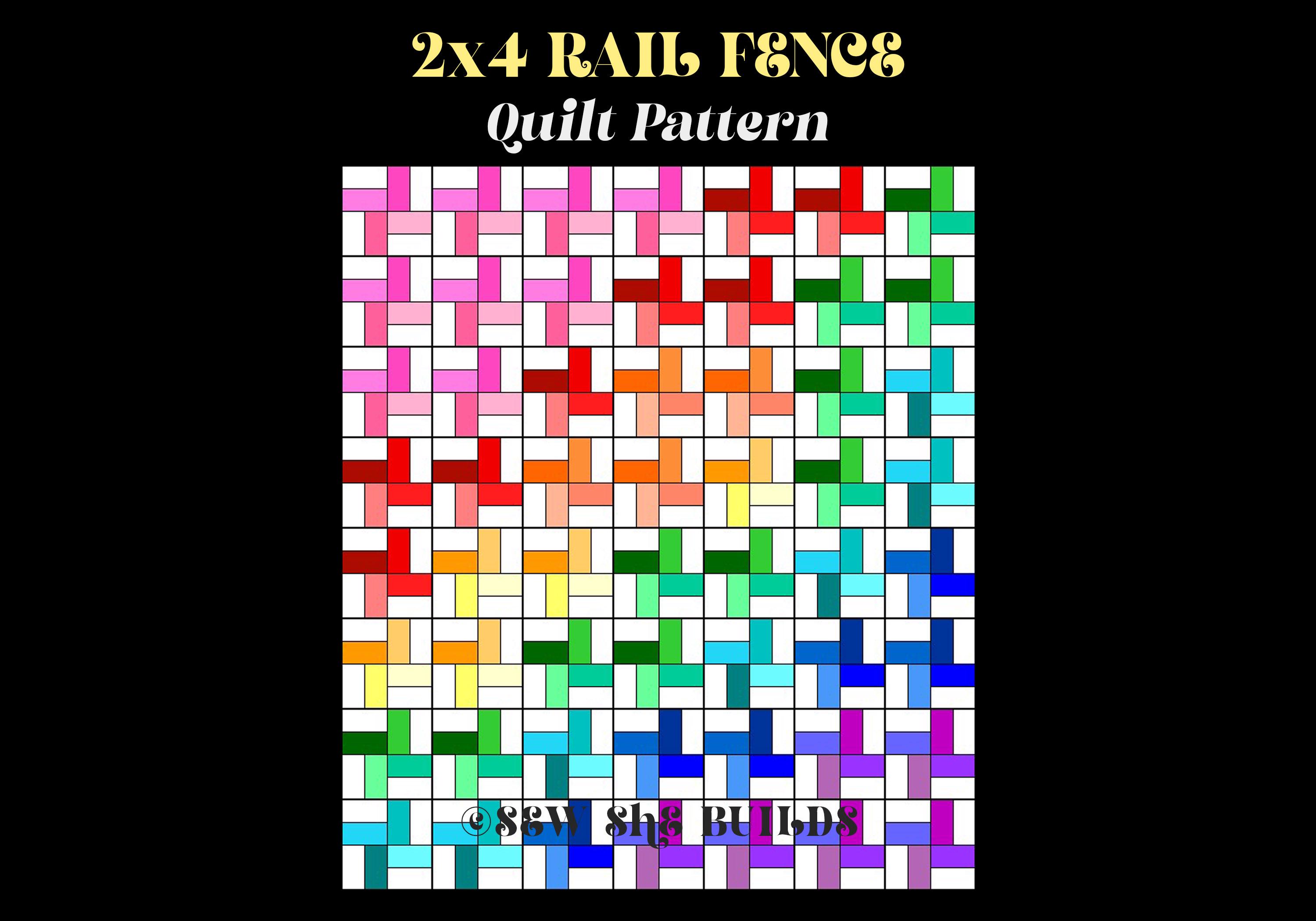 2x4 Rail Fence Quilt Pattern, Easy Beginner Quilt, Jellyroll & Stash ...