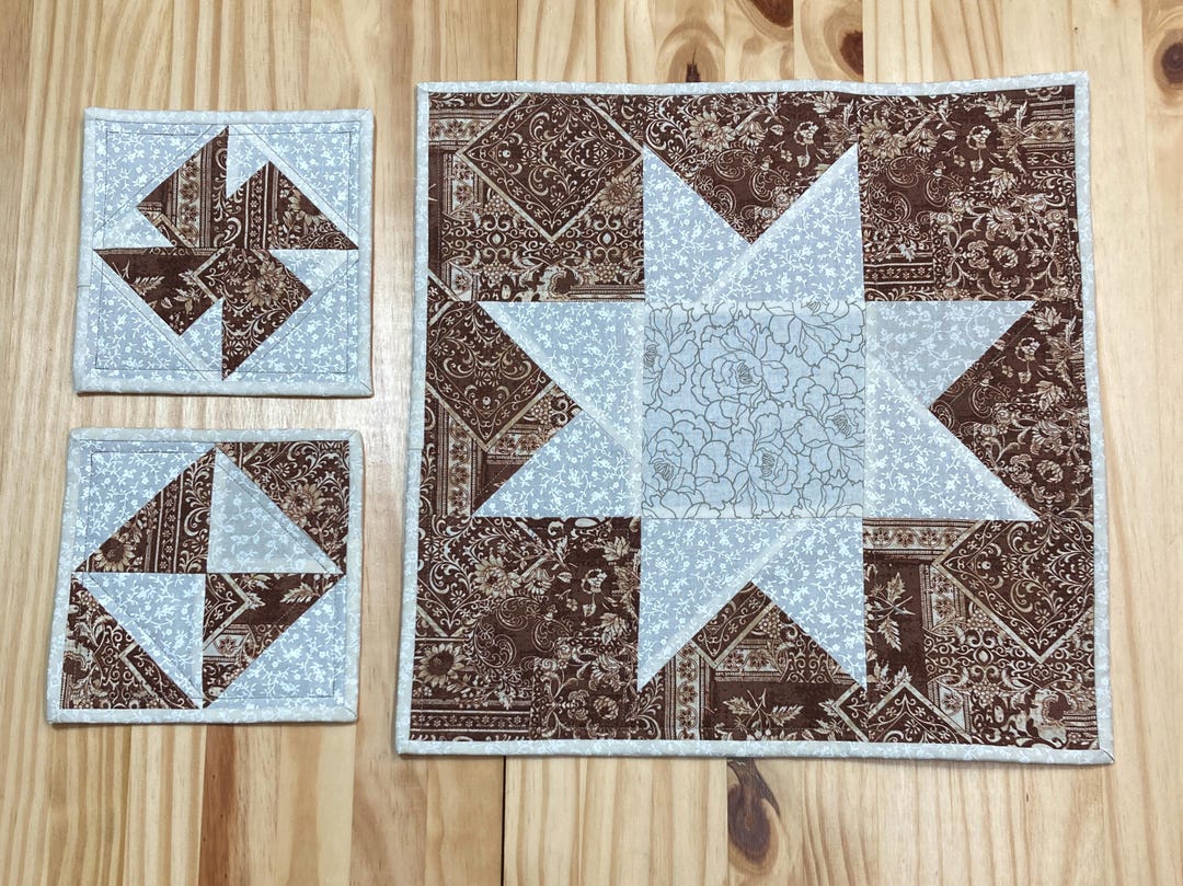 Table Quilt Set | Quilted Table Topper | 3-piece Quilt | Antique Quilt ...