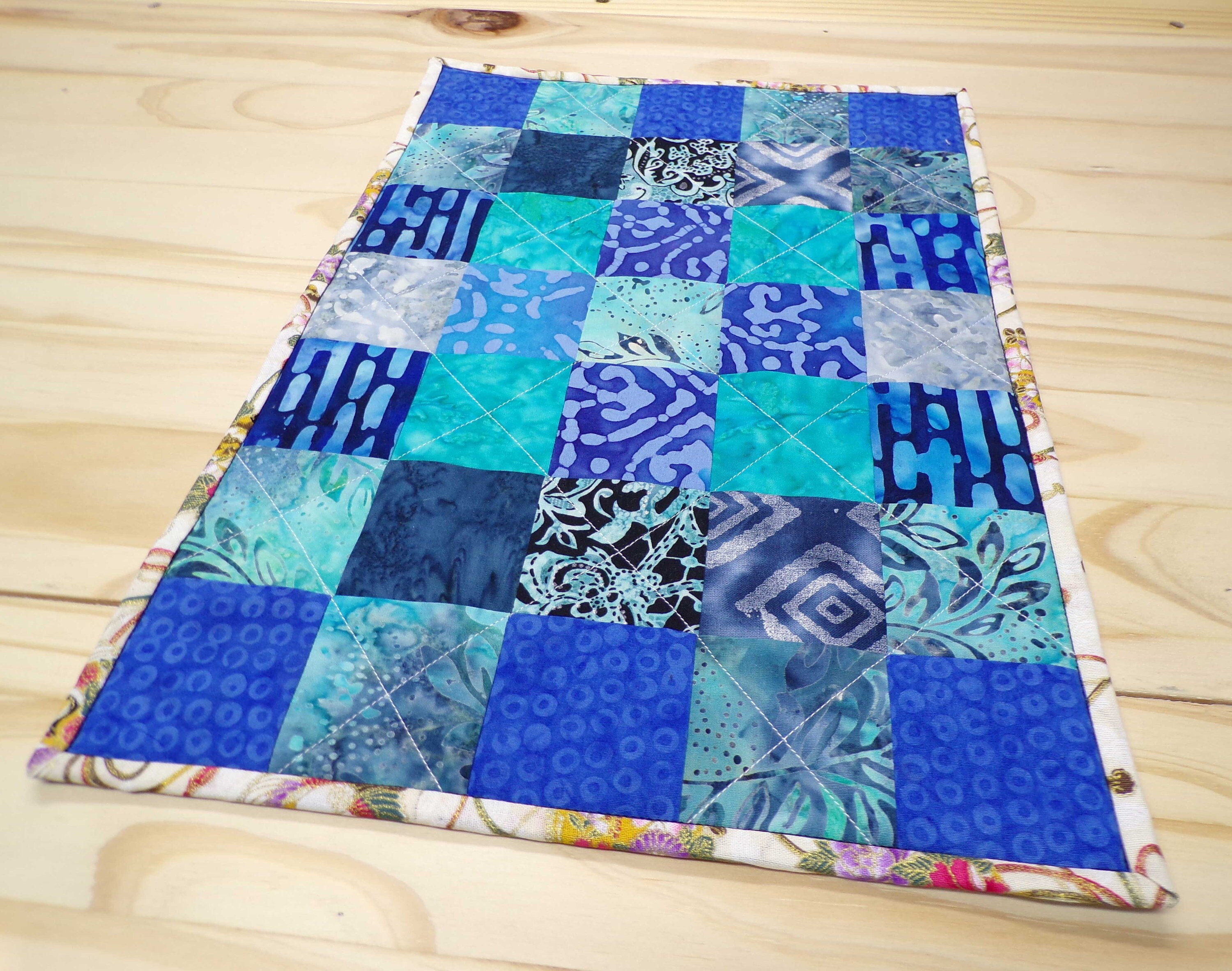 Quilted Centerpiece Quilted Table Runner Patchwork Table Quilt Teal ...