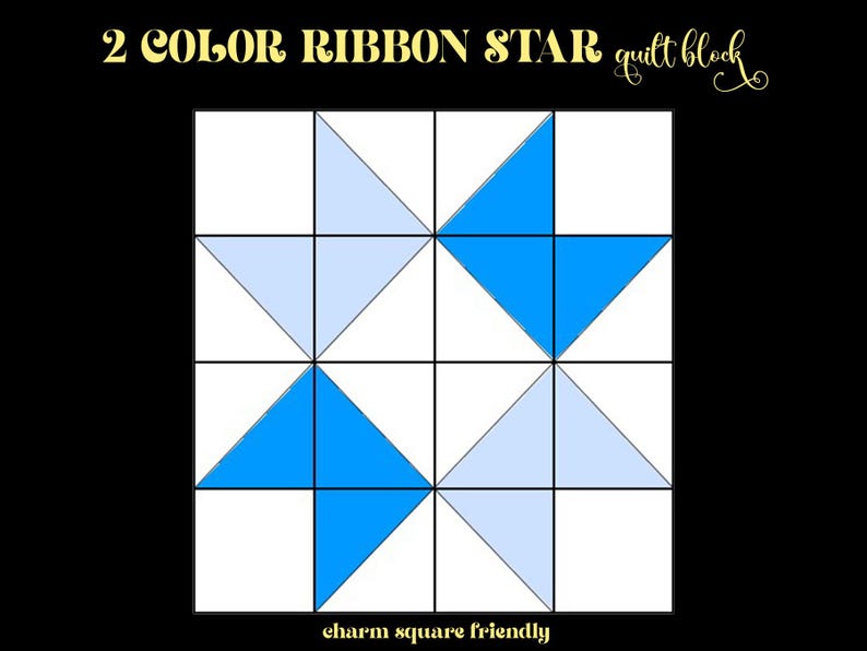 Ribbon Star Quilt Block Digital Quilt Block PDF Quilt Block Quilt Block ...