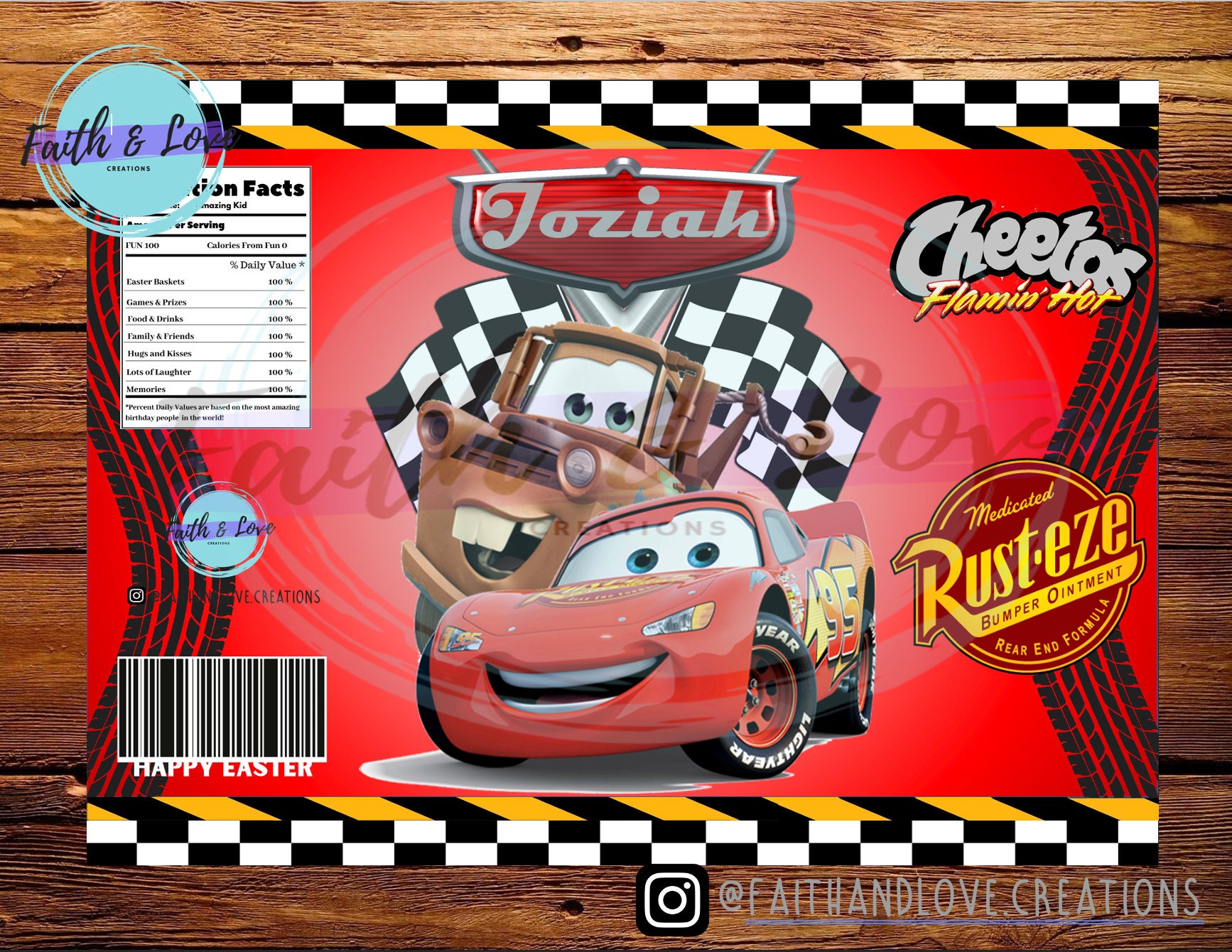 Disney Cars Chip Bag - Etsy